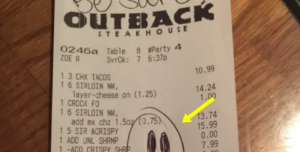 What Outback Steakhouse Workers Wrote On A Cop’s Receipt Has Everyone ...
